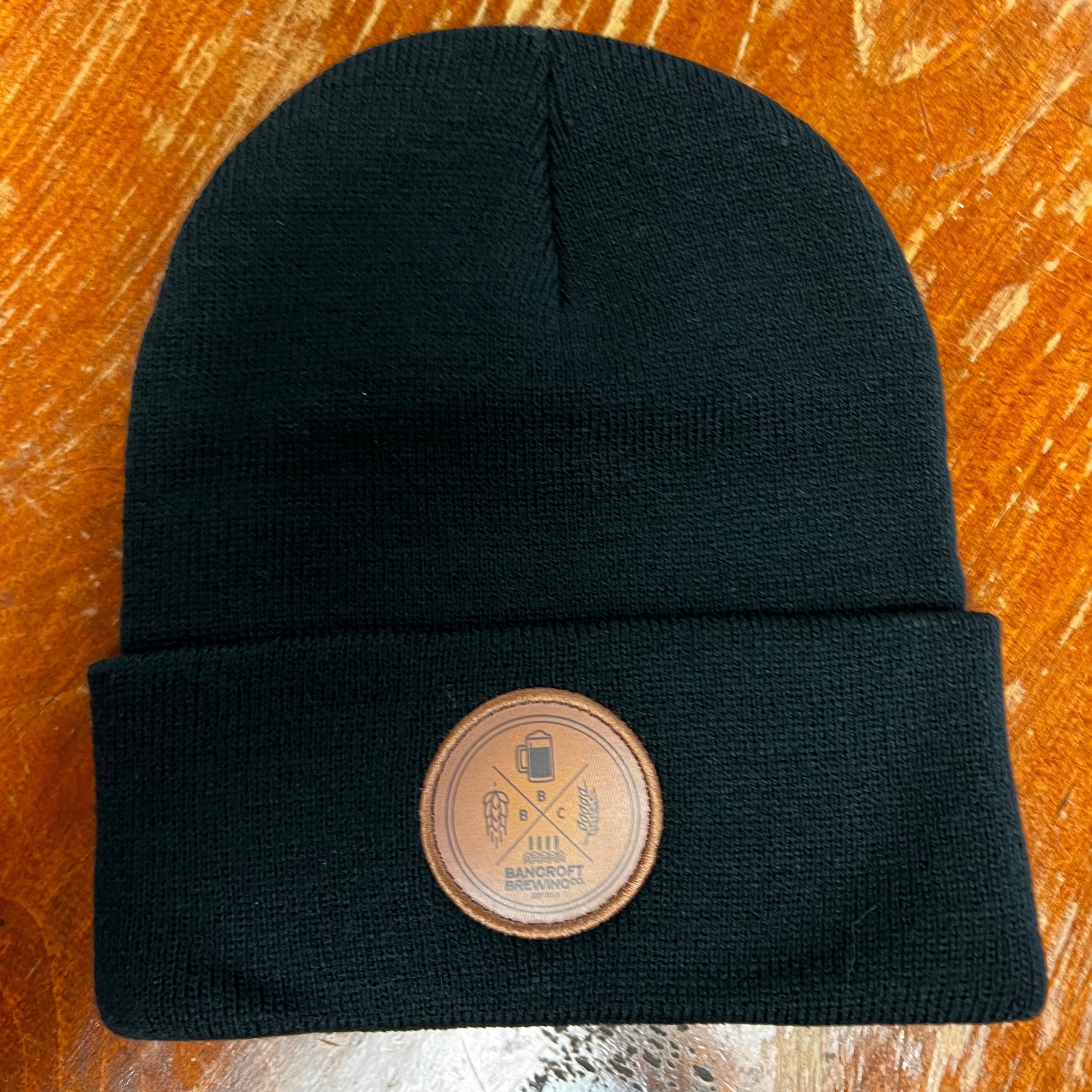 Leather Patch Toque (Black) – Bancroft Brewing Co.